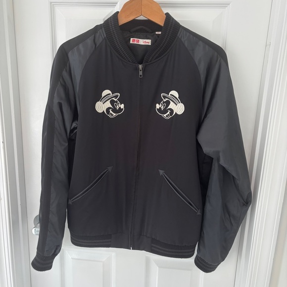 Uniqlo | Jackets & Coats | Uniqlo X Disney Black Satin Embroidered ...